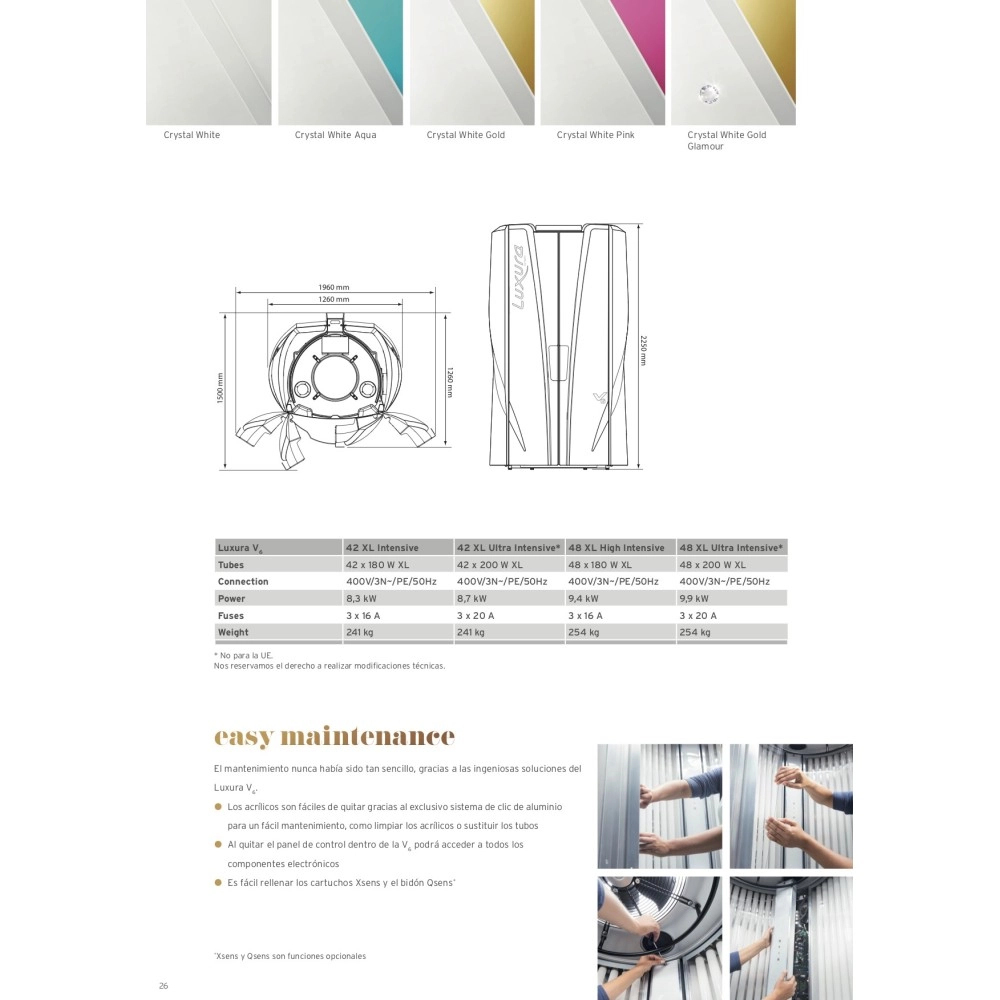 Luxura V6 42 XL Solarium Vertical Profesional, diseño premium
