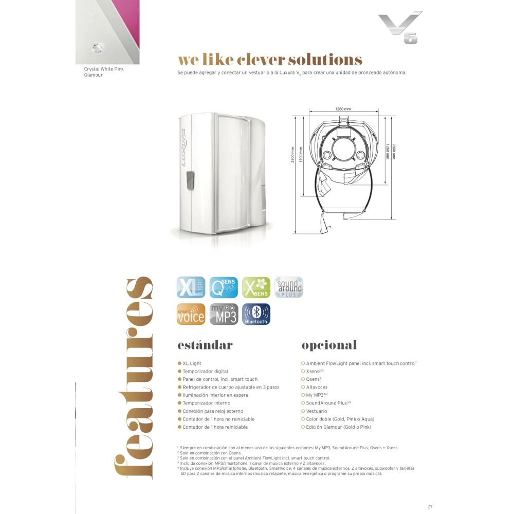 Luxura V6 42 XL Solarium Vertical Profesional, diseño premium