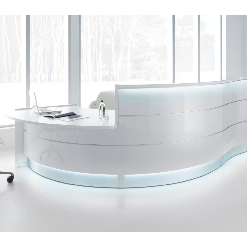 LAV design onde doppia altezza, banco reception per clinica elegante